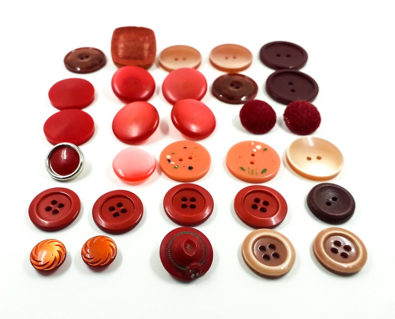Set of 38 Assorted Vintage Buttons Various Shapes and Shades 1960s ...
