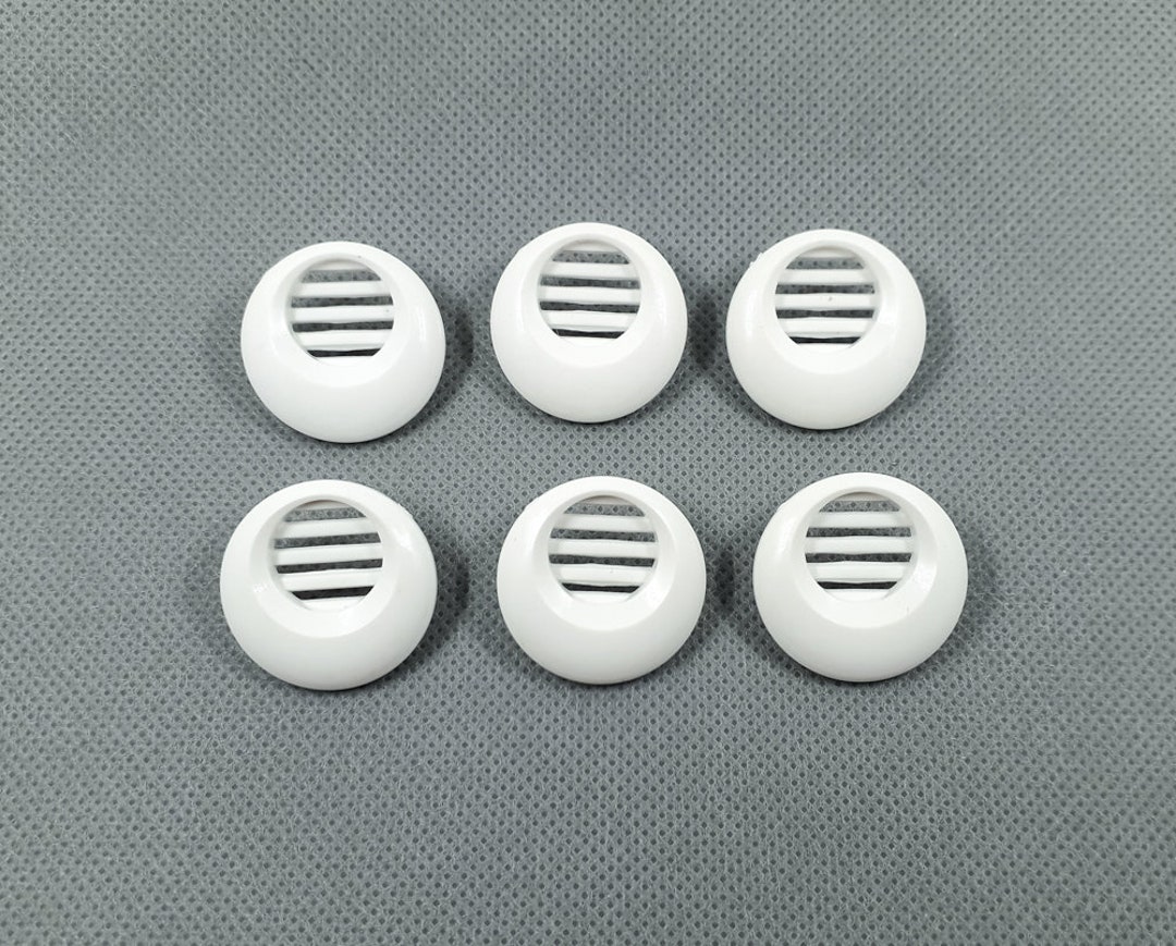 Set of 6 Vintage Big White Buttons 1970s France Vintage White Embossed ...