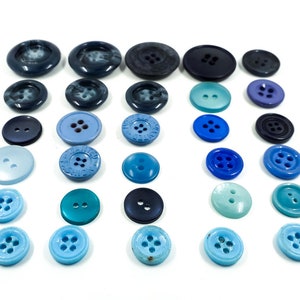 Set of 30 Assorted Vintage Buttons Various Shapes and Shades 1960s ...