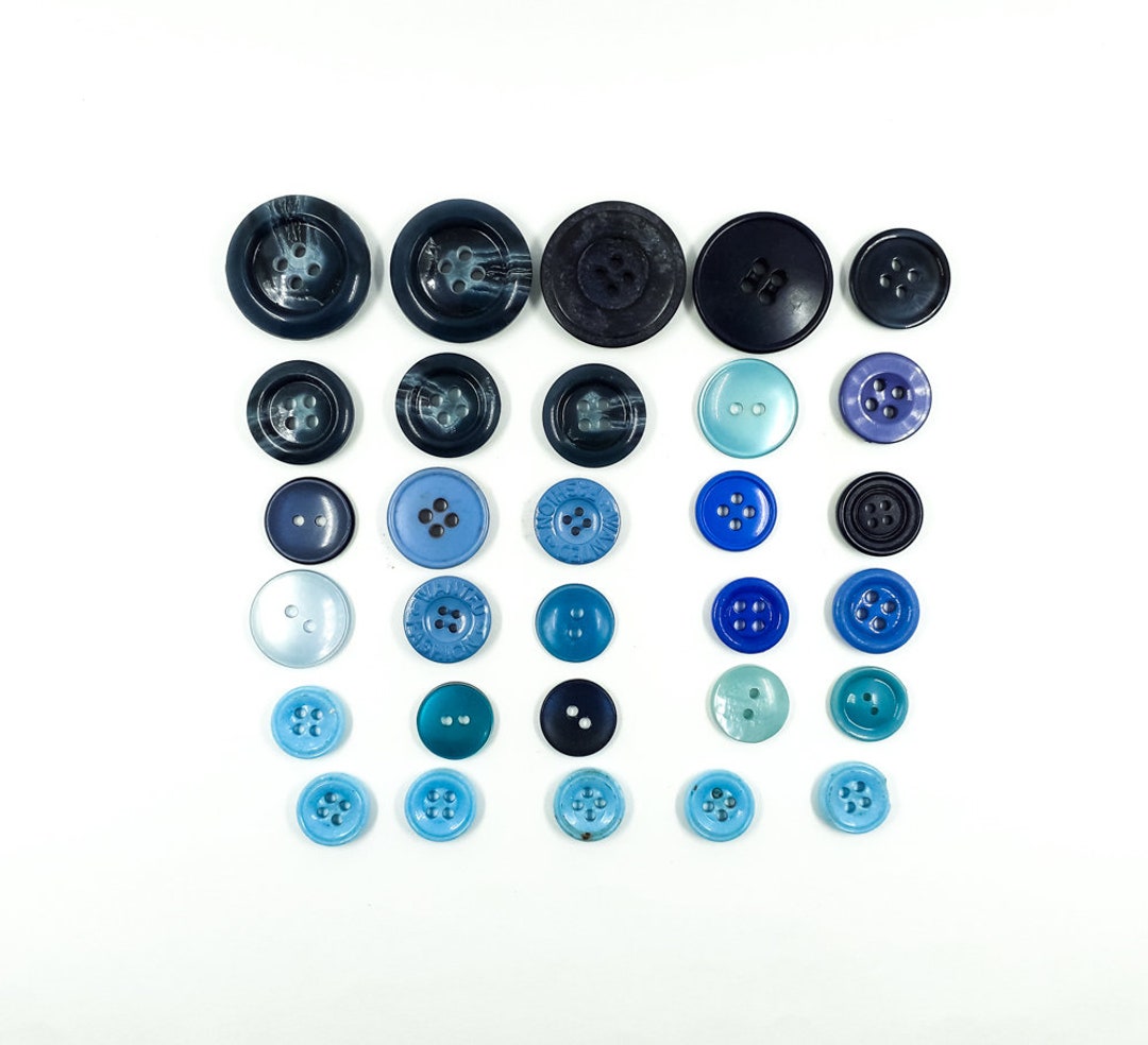 Set of 30 Assorted Vintage Buttons Various Shapes and Shades 1960s ...