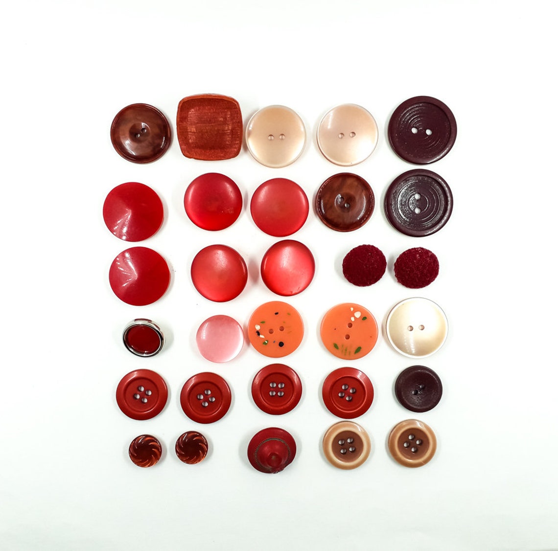 Set of 38 Assorted Vintage Buttons Various Shapes and Shades 1960s ...