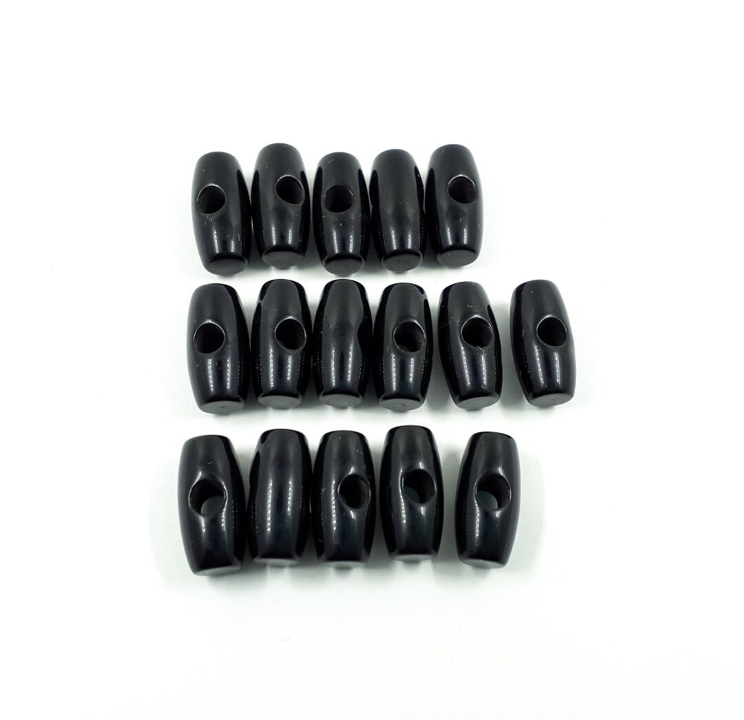Set of 16 Vintage Cylinder Black Buttons 1960s France Vintage ...