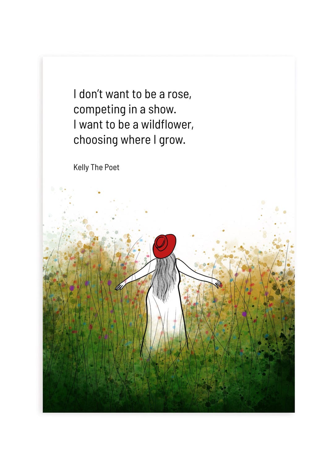 Wildflower Poem, A4 Digital Print, Mindset Shift, Women Empowerment ...