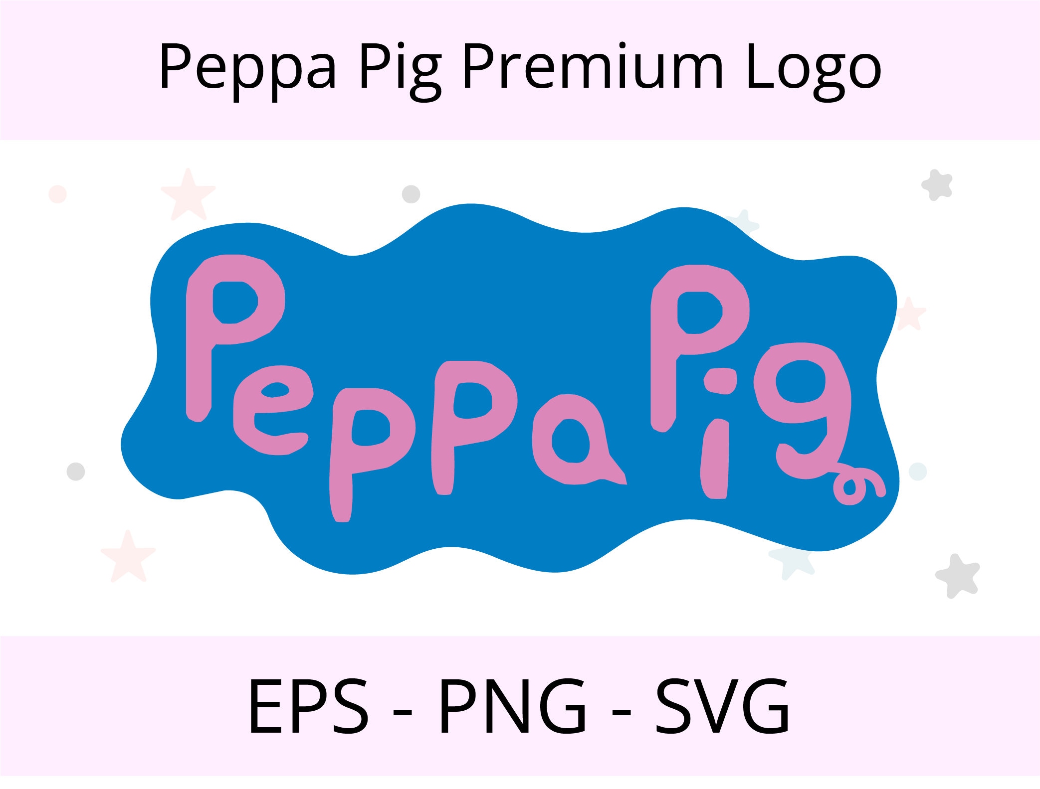 Peppa Pig Logo Print Cutout Cricut Sticker Peppa Pig Text Perfect for ...