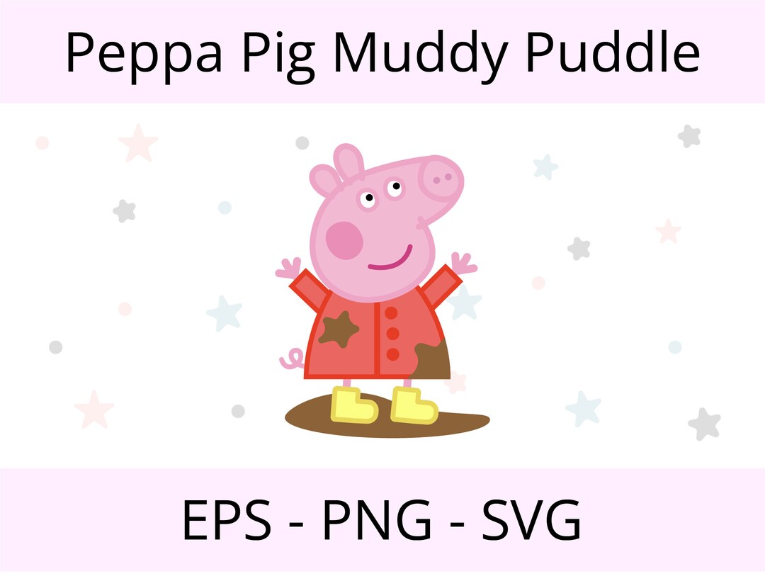 Peppa Pig Muddy Puddle Authentic Cricut, Sticker, Cutout, DIY Children ...