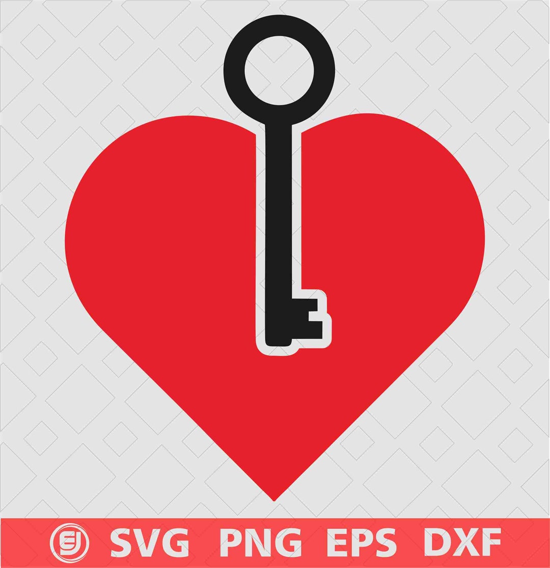 Heart Svg, Heart and Key Svg, Love Svg, Heart Key Svg, Valentines Svg ...