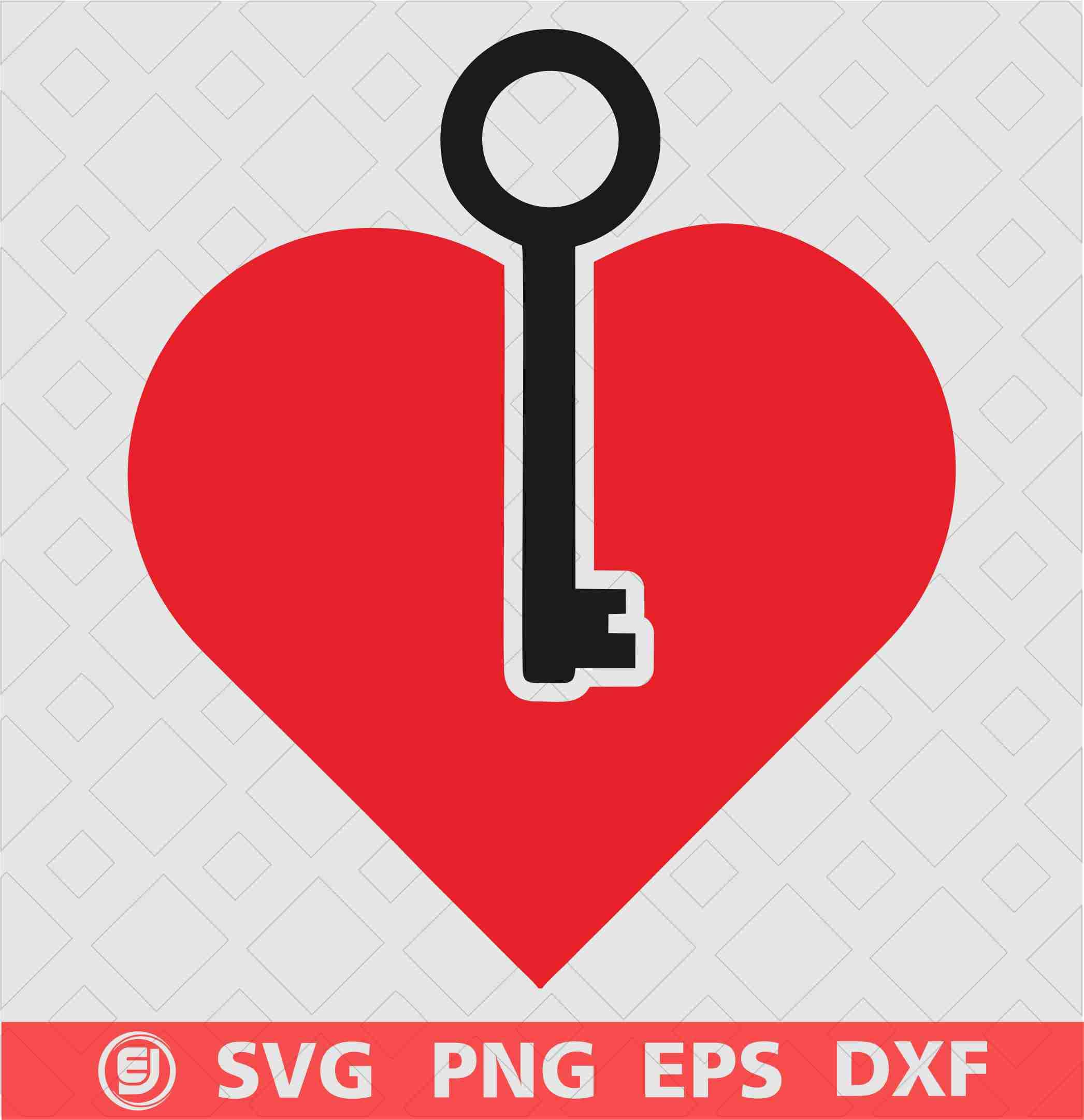 Heart Svg, Heart and Key Svg, Love Svg, Heart Key Svg, Valentines Svg ...