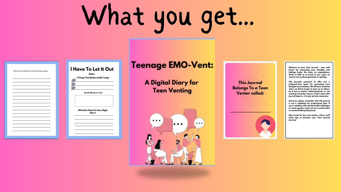 The Teenage Emo-vent Digital Journal Diary for Venting - for Her - Etsy