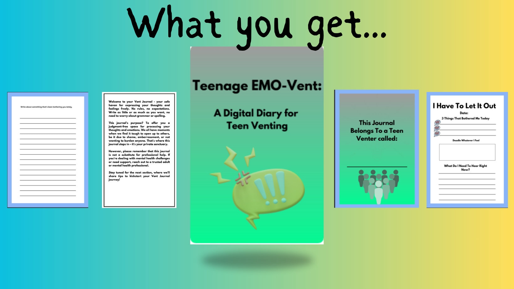 The Teenage Emo-vent Digital Journal Diary for Venting - for Them - Etsy