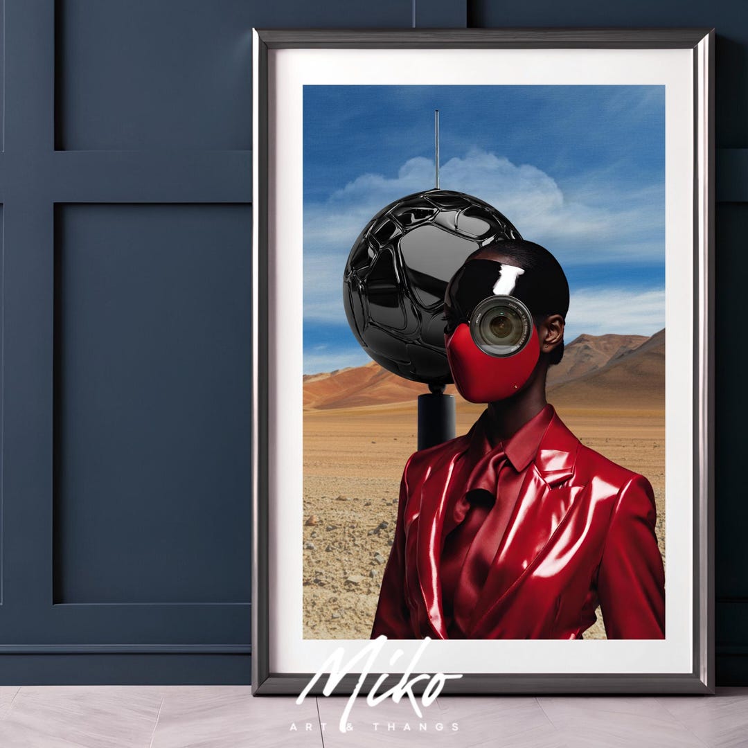 Afrofuturism Art Print | Black Woman, Camera Mask| Digital Download - Etsy