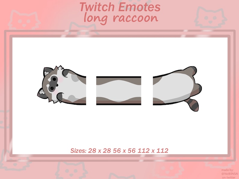 Long Raccoon Twitch Emote - Etsy