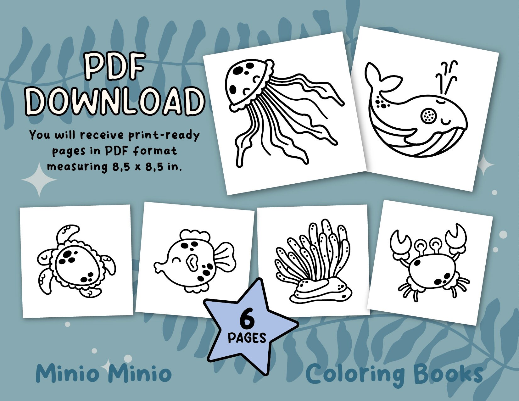 Ocean Tales: Bold and Easy Coloring Pages for Relaxation, Simple ...