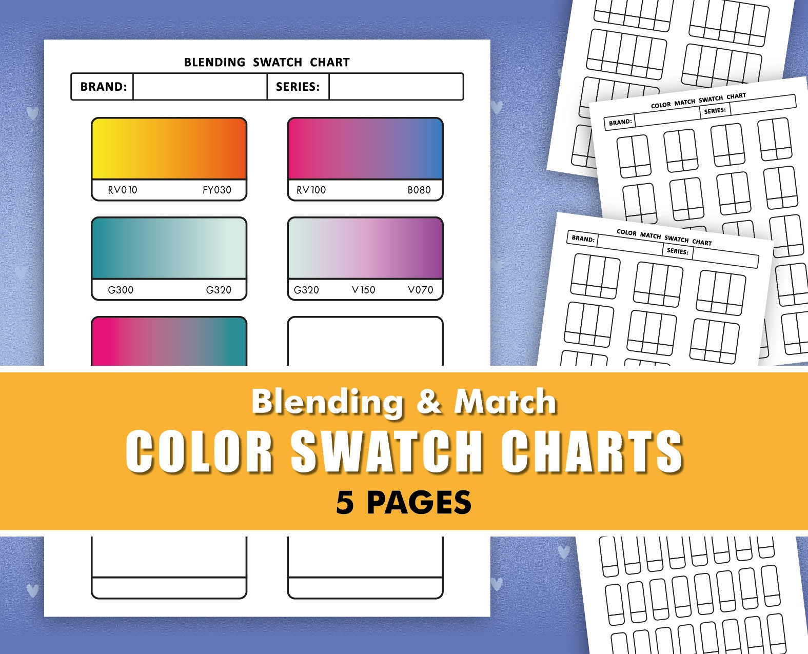 Blank Color Swatch Sheets - Printable Palette Templates | Instant ...