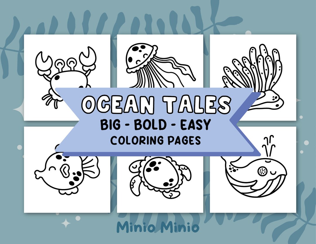 Ocean Tales: Bold and Easy Coloring Pages for Relaxation, Simple ...