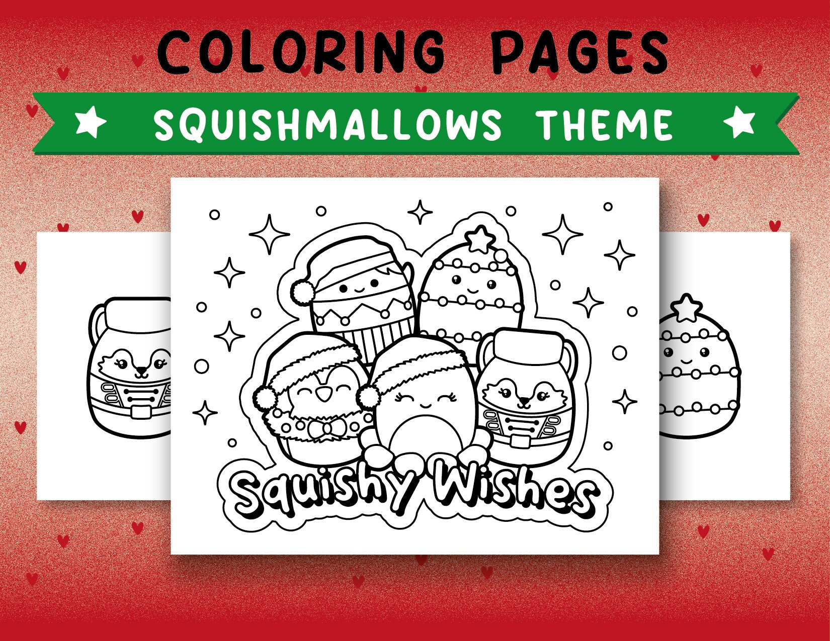 Christmas Squishmallow Coloring Pages, Bold End Easy Coloring Pages ...