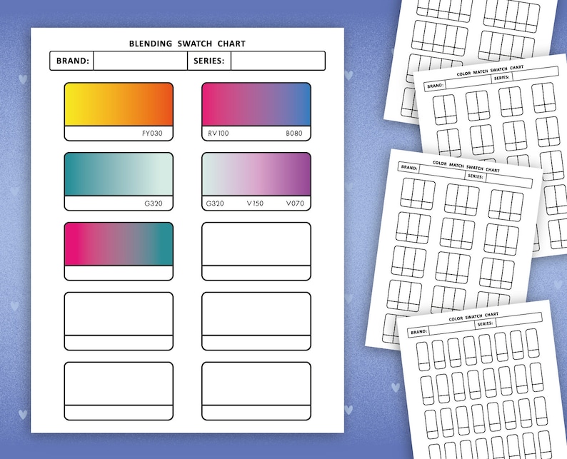 Blank Color Swatch Sheets - Printable Palette Templates | Instant ...