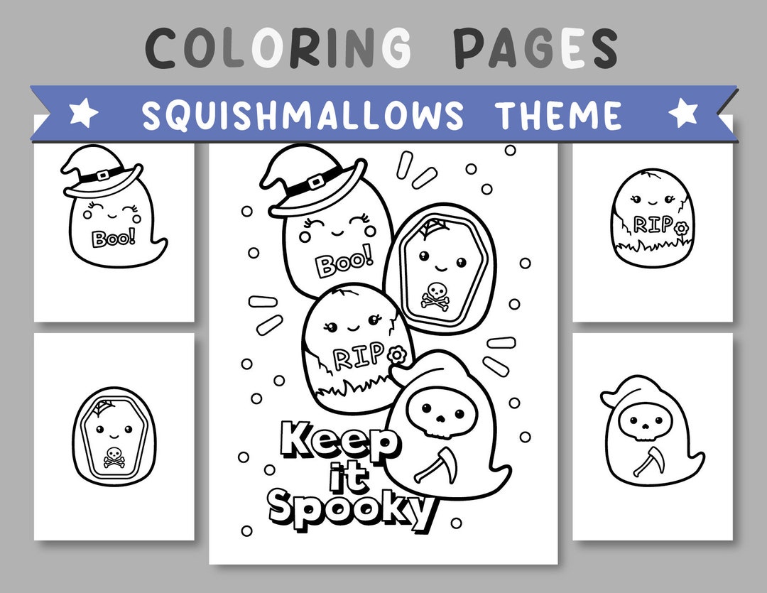 Halloween Squishmallow Coloring Page, Bold End Easy Coloring Pages ...