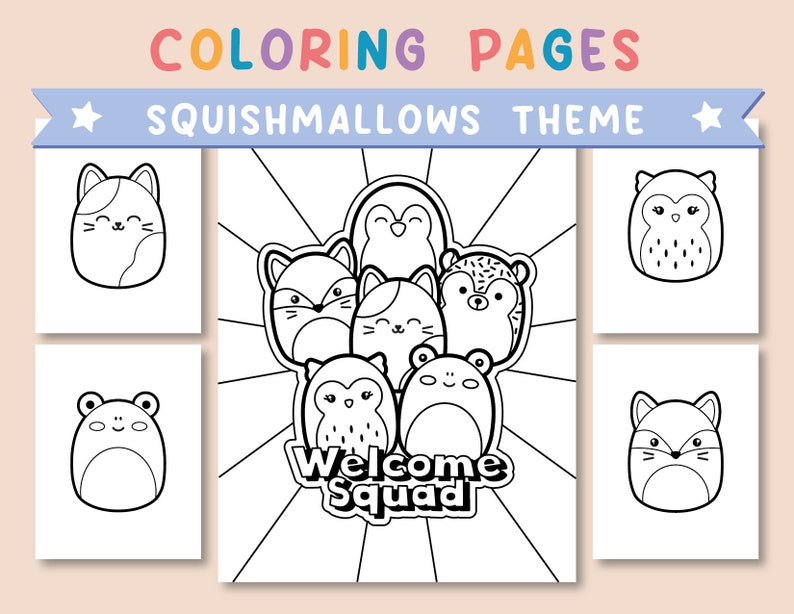 Printable Squishmallow Coloring Page, Bold End Easy Coloring Pages ...