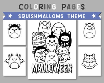 Valentine Squishmallow Coloring Page, Bold End Easy Coloring Pages ...