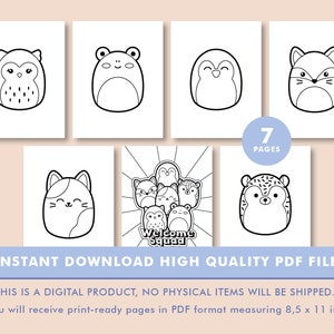 Printable Squishmallow Coloring Page, Bold End Easy Coloring Pages ...