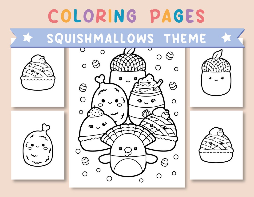 Thanksgivin Squishmallow Coloring Page, Bold End Easy Coloring Pages ...