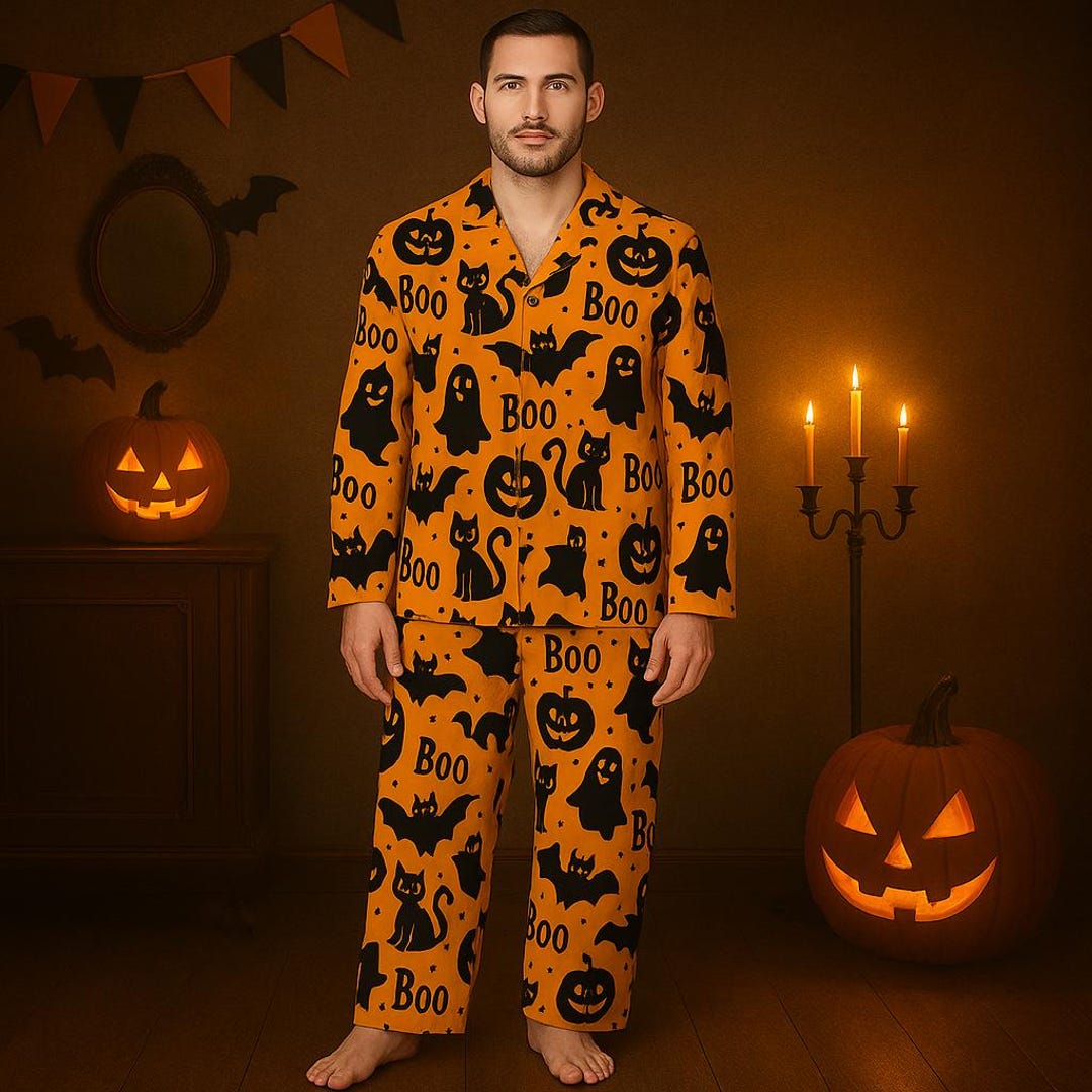 Halloween Family Jack O Lantern Pajamas, Custom Spooky Pj Set With ...