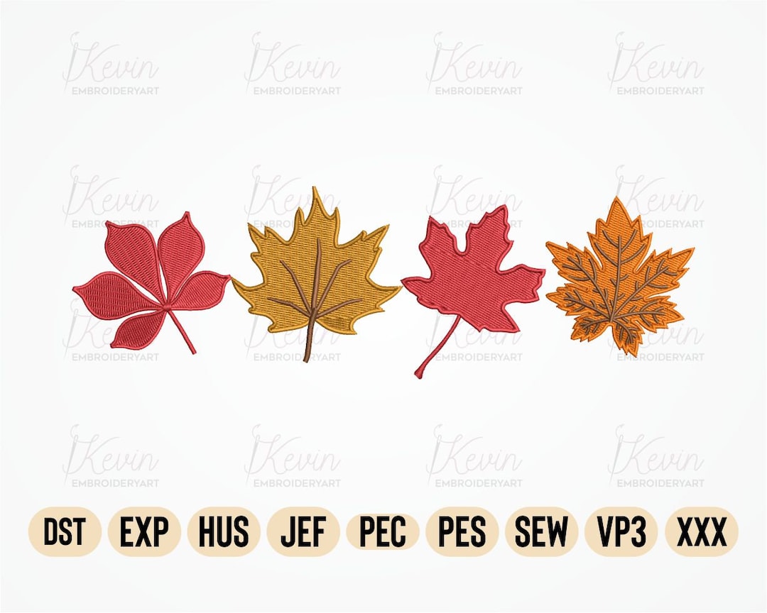 Fall Maple Leaf Machine Embroidery Design, Mini Autumn Leaves ...