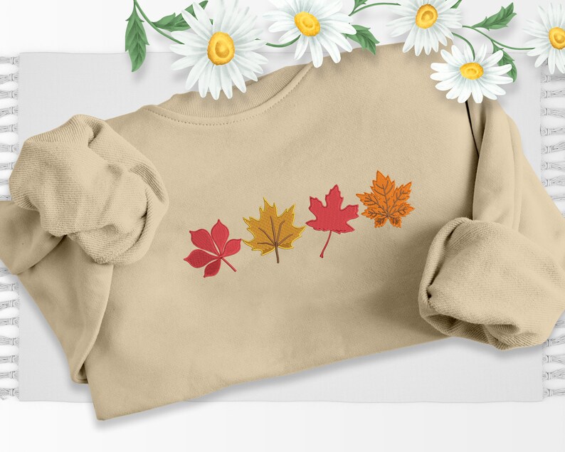 Fall Maple Leaf Machine Embroidery Design, Mini Autumn Leaves ...