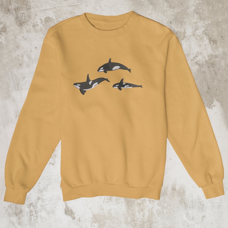 Orca Whale Design Embroidery File, Trio Orca Killer Whale Machine ...