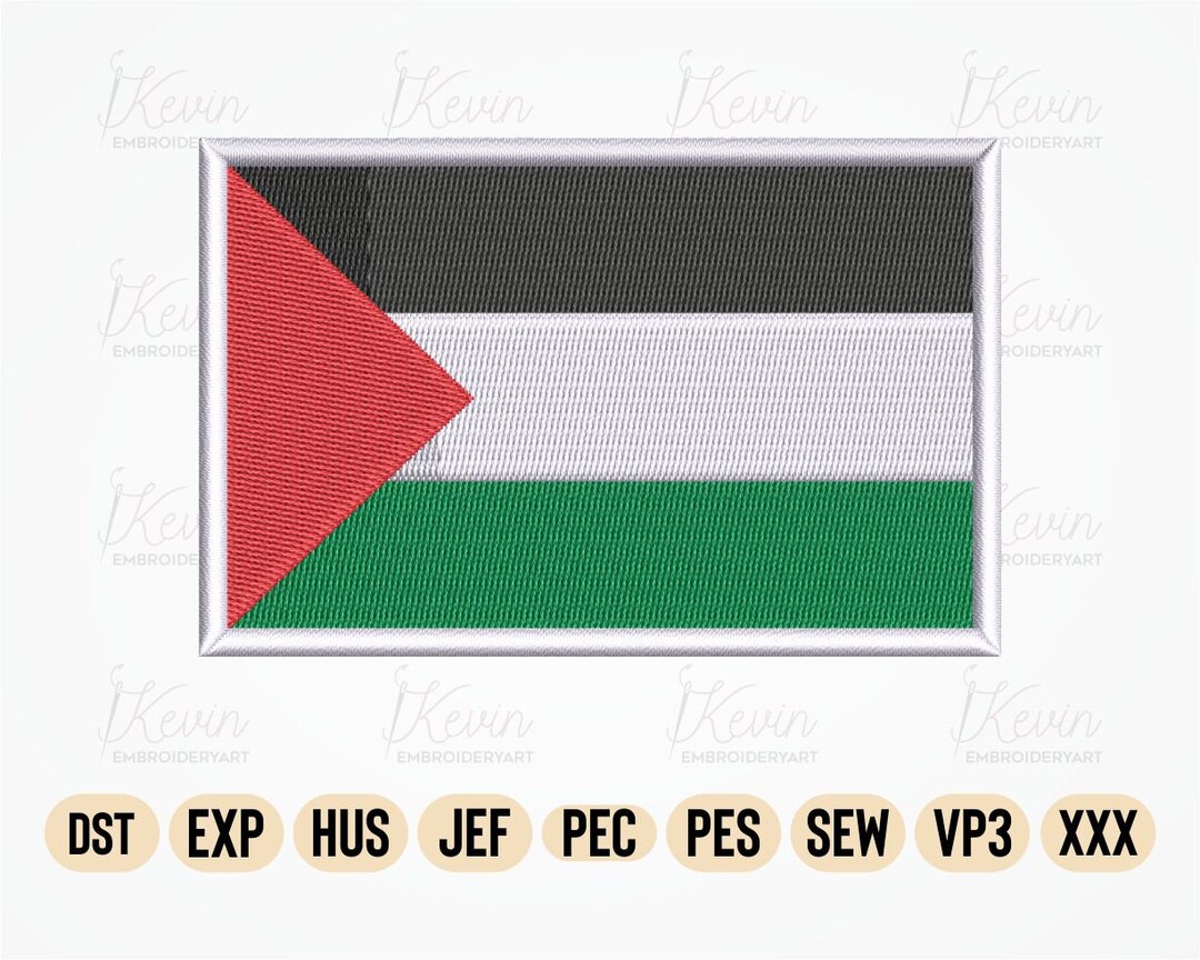 Palestine Flag Machine Embroidery File, Palestine Embroidered Digital ...