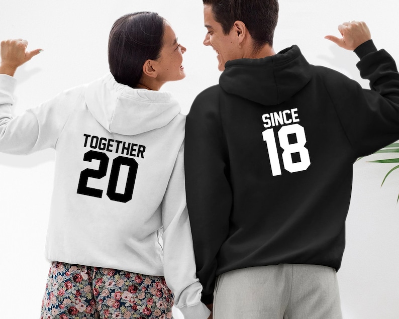 Couple Hoodies, Together Since Custom Year Printed Jumpers, Mr and Mrs ...