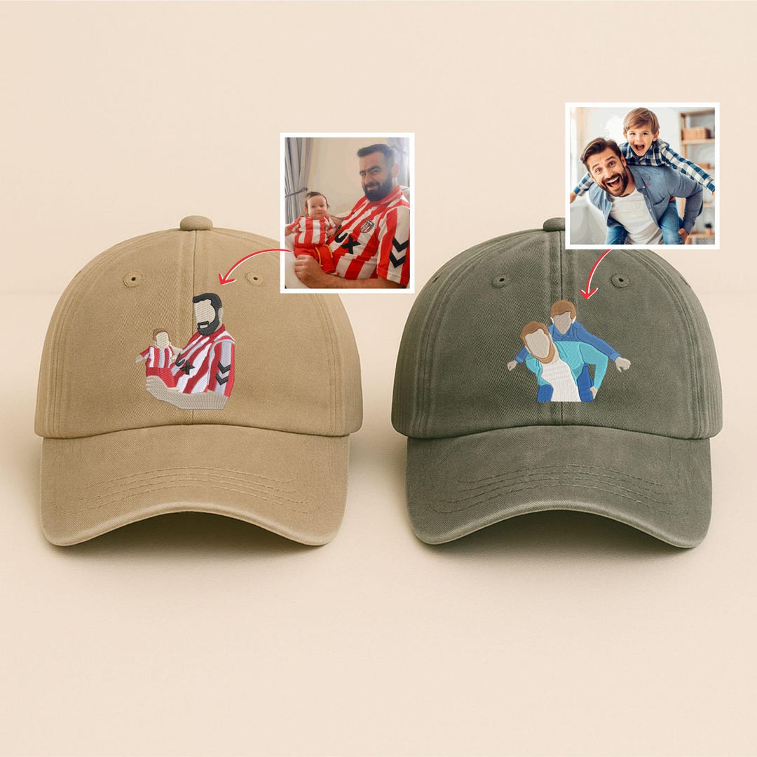 Personalized Portrait From Photo Dad Hat, Custom Filling Sketch ...