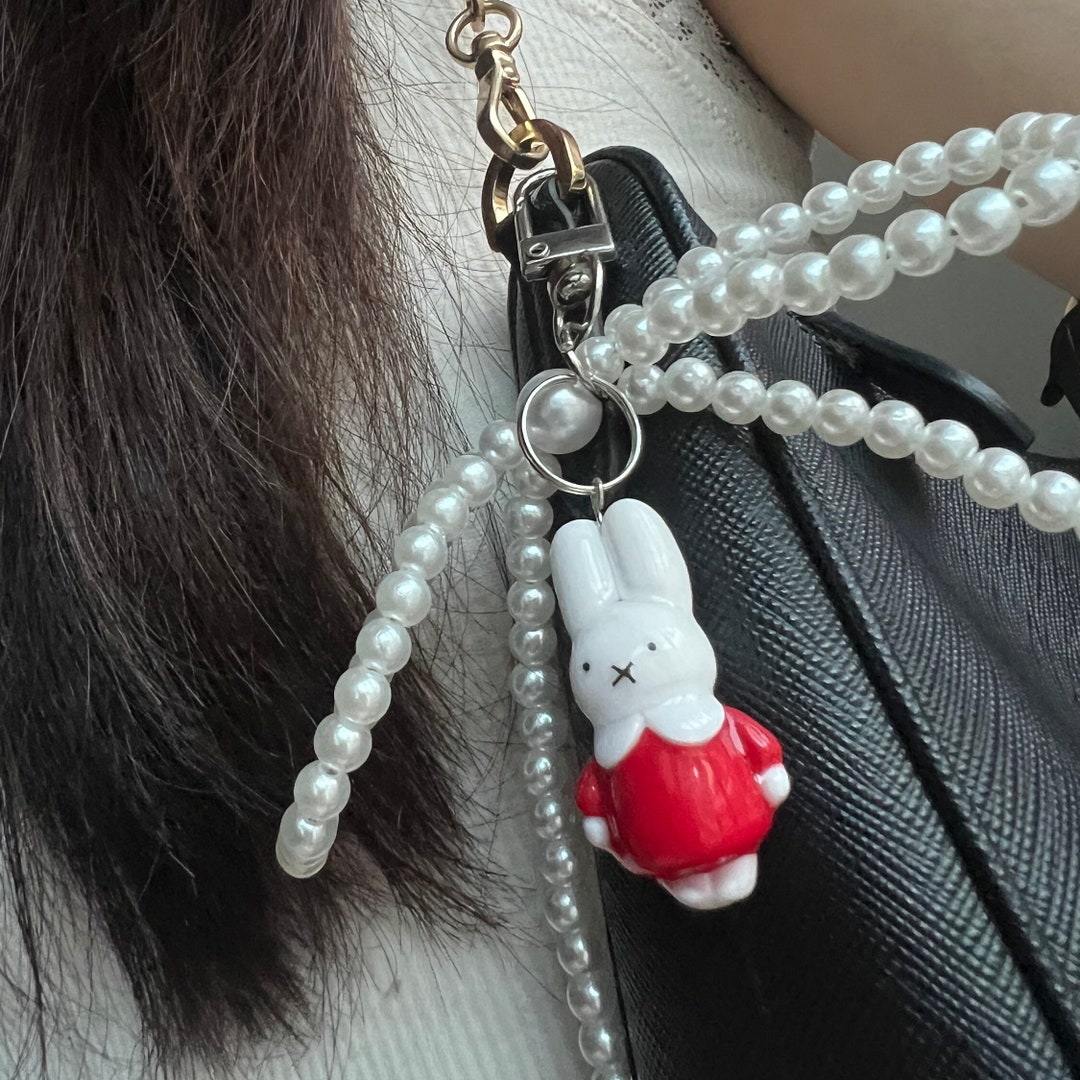 Miffy Pearl Bow Bag Phone Charm - Etsy
