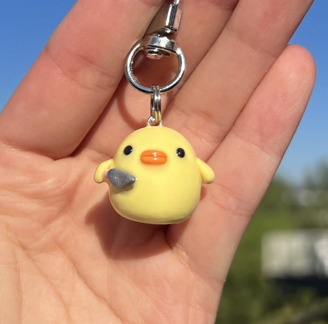 Duck With a Knife Keychain Cute Kawaii Ducky Angry - Etsy