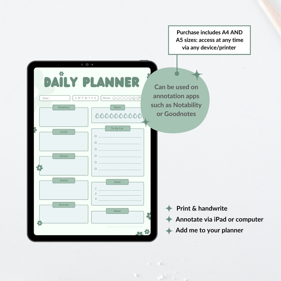 Printable Weekly Meal Planner Bundle | Digital Dinner Organiser ...