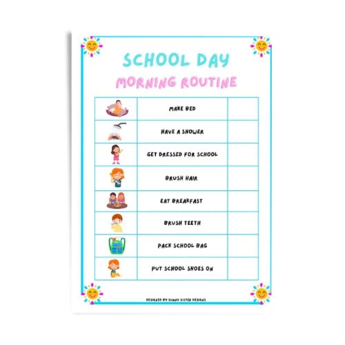 Kids School Day Morning and Afternoon Routine A3 Charts Daily Schedule ...