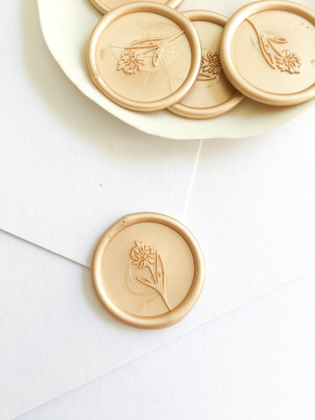 Floral Wax Seal Sticker, Delicate Flower Wax Seal Sticker, Wedding Wax ...