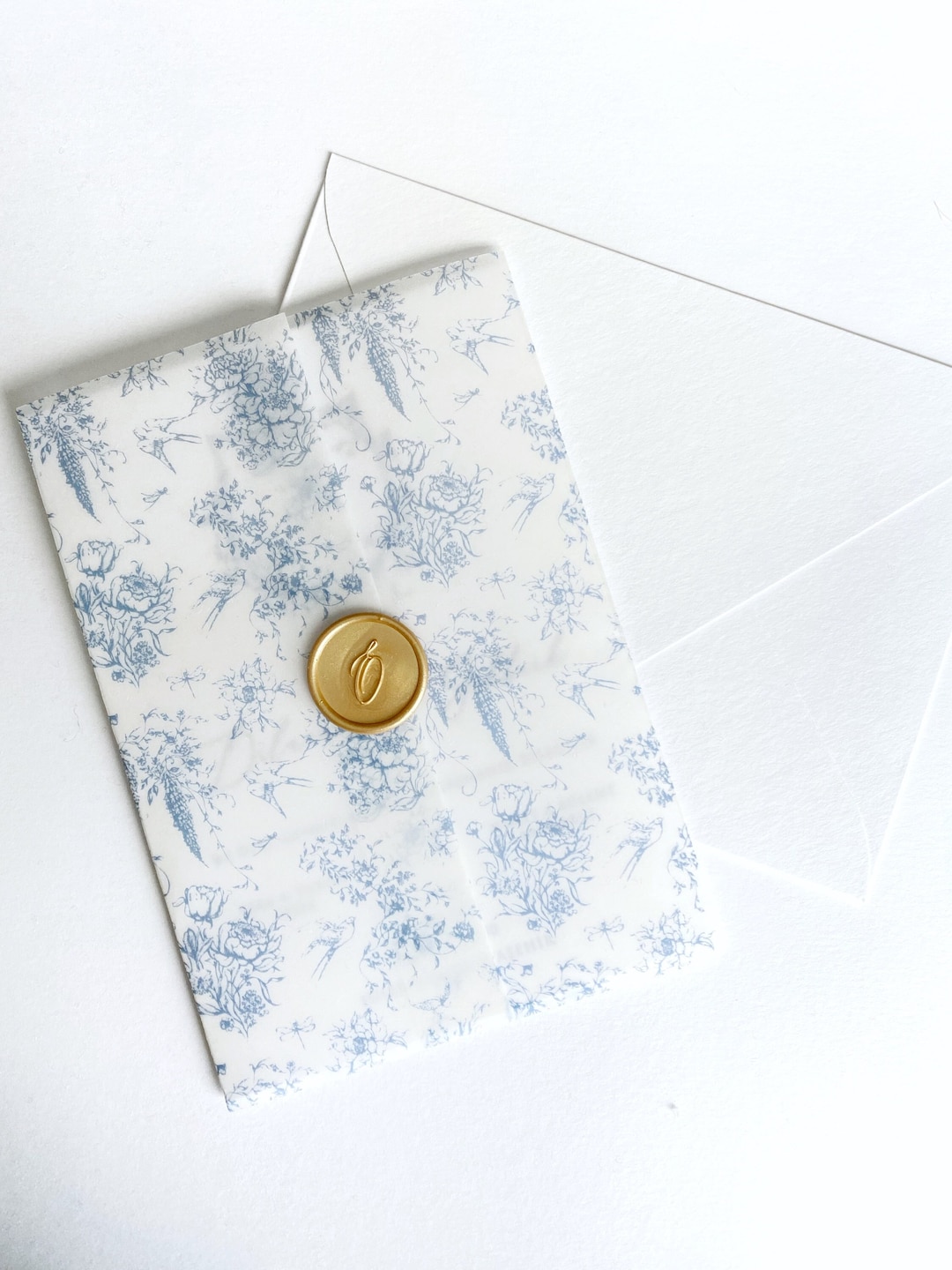 Prefolded Vellum Jacket for 5x7, Floral Vellum Paper, Wedding Invite ...