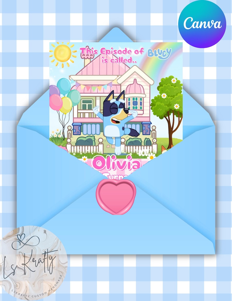 Bluey Birthday Digital Invitation Template - Etsy
