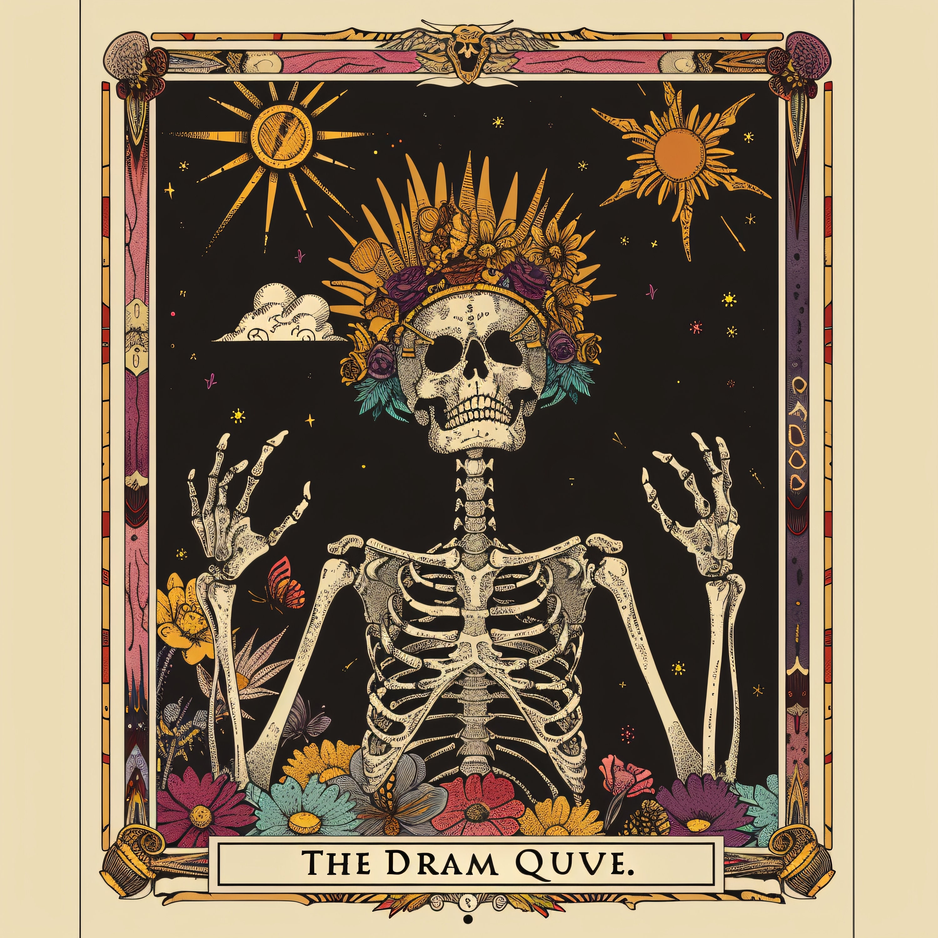 Skeleton 43 Tarot Cards - Etsy