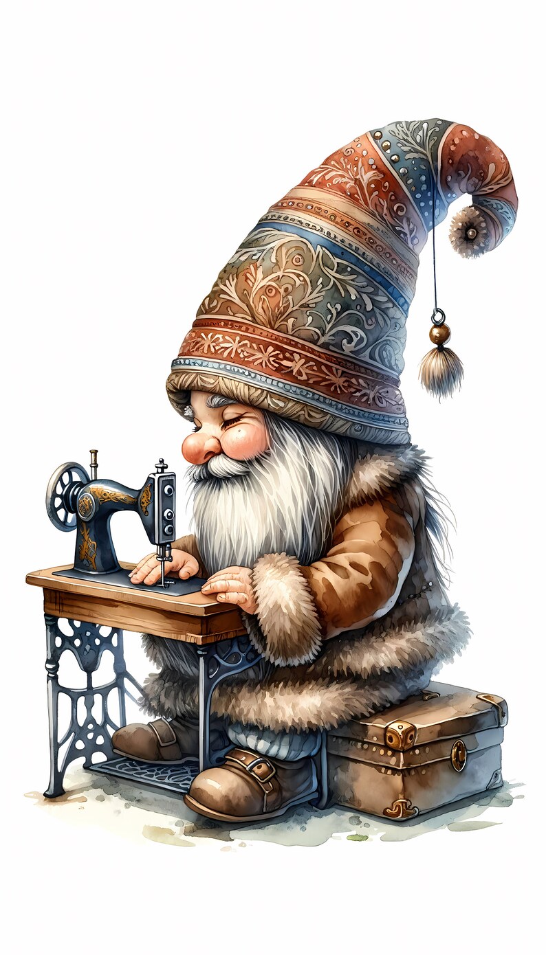 Colorful Garden Gnome 45 Watercolor - Etsy