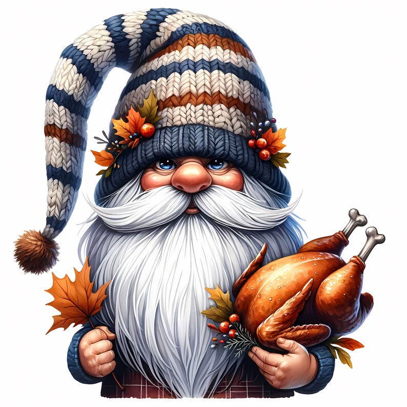 Thanks Giving Gnome 27 Watercolor - Etsy
