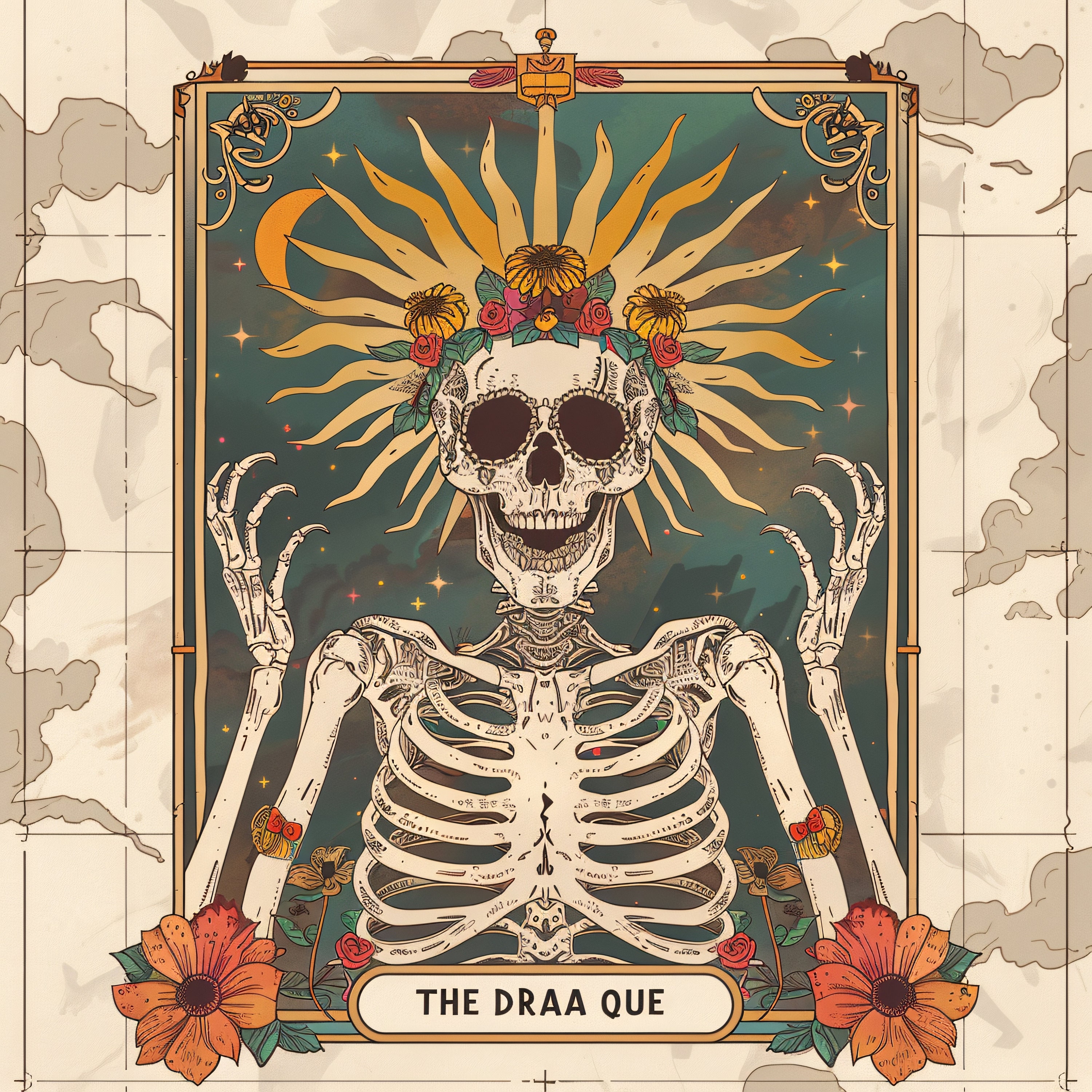 Skeleton 43 Tarot Cards - Etsy