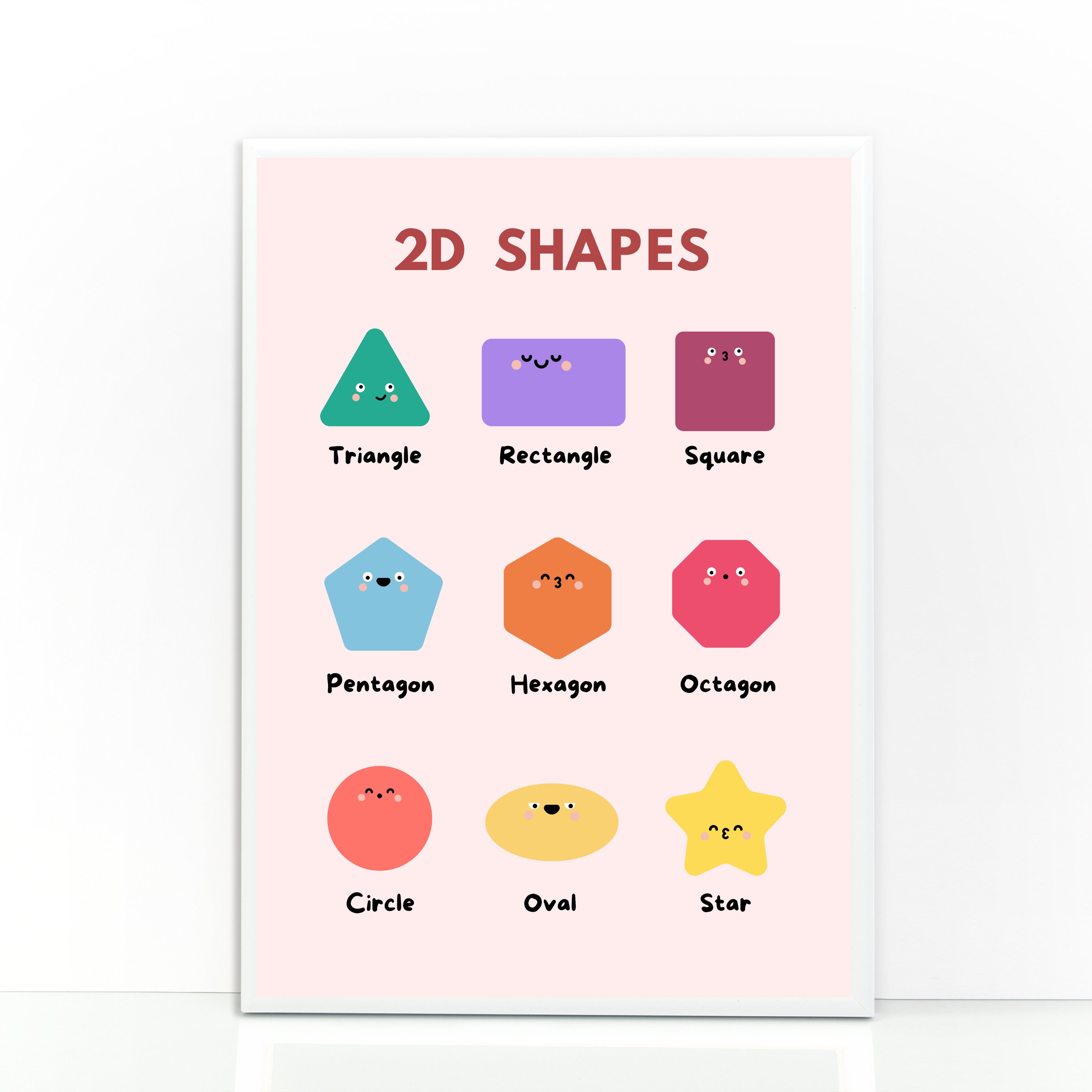 2D Shapes Poster, Classroom Decor, Educational Print, Montessori Poster ...