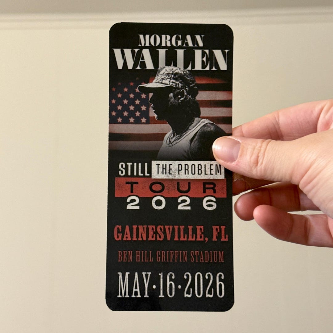 Morgan Wallen Concert Ticket STILL the Problem Tour 2026, Printed ...