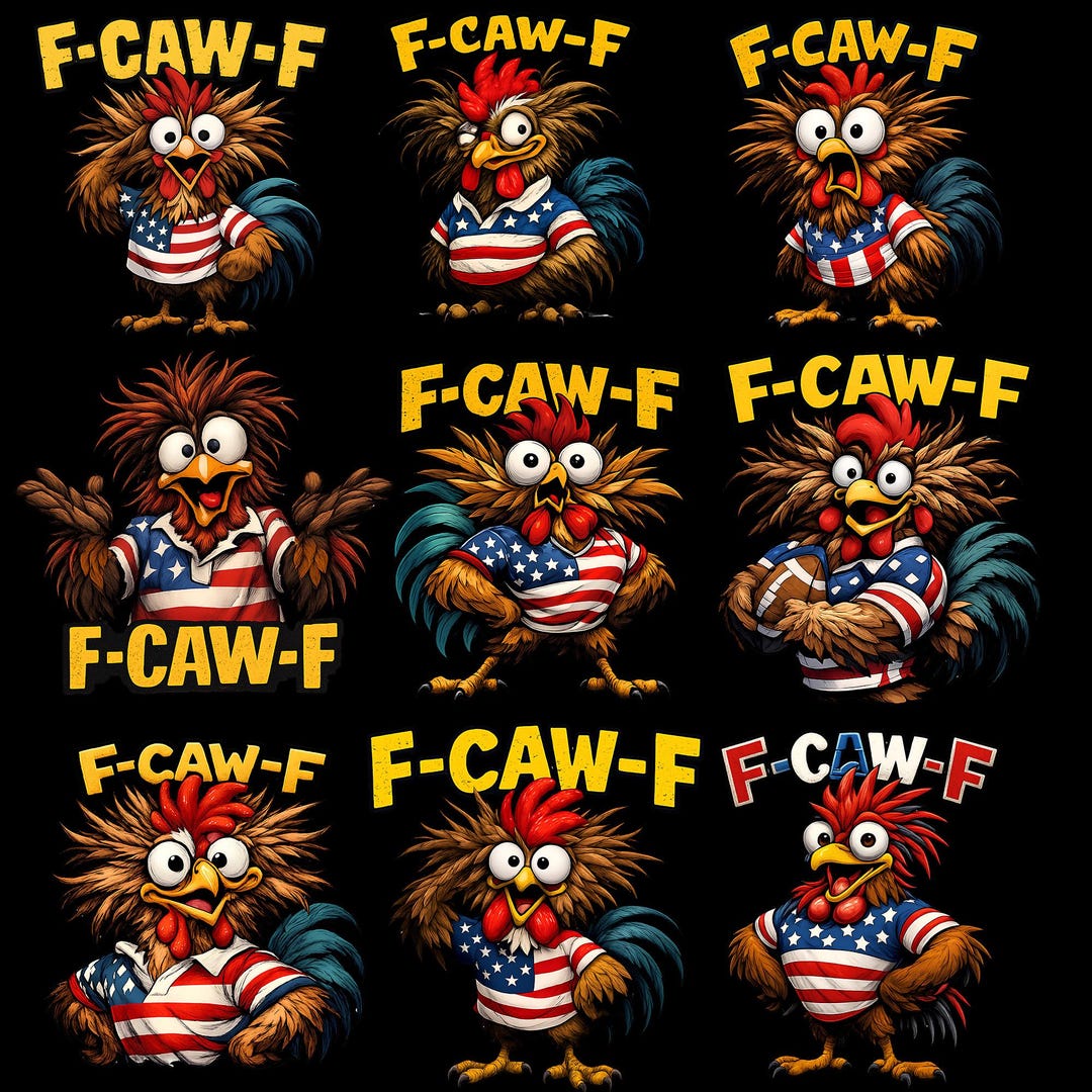 Chicken PNG Funny Chicken Meme Bundle F-CAW-F Rooster Cartoon Farm ...