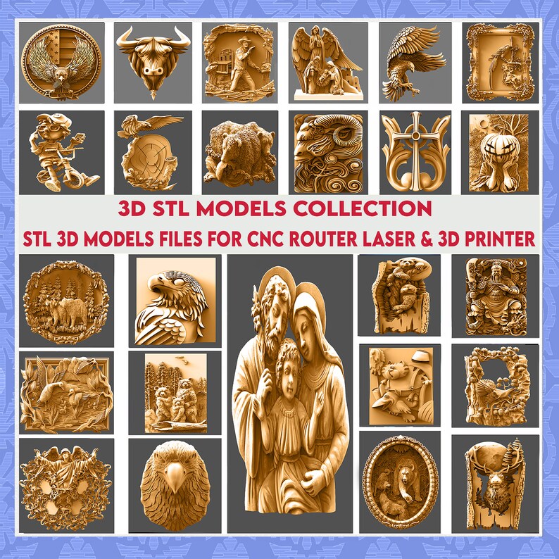 Part 8: 100 Pcs 3D STL Models Collectionwall Decorstl File - Etsy Australia