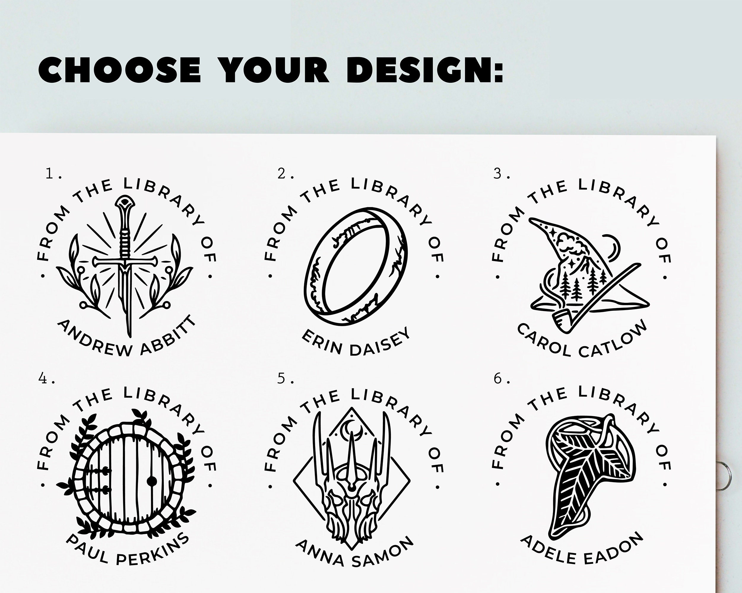 LOTR Custom Embosser Personalized Custom From the Library of Ex Libris ...