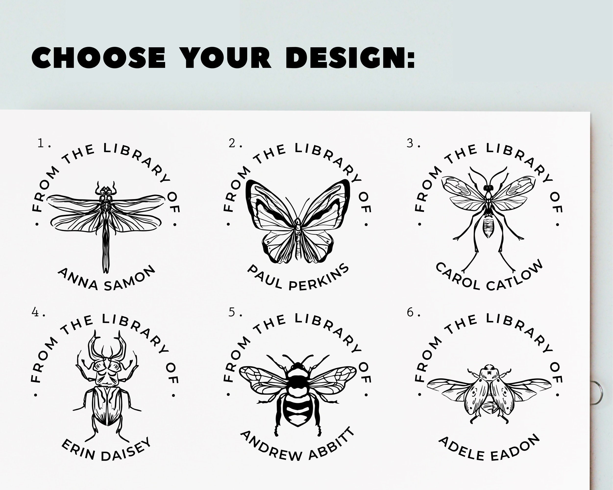 Butterfly Dragonfly Bee Beetle Custom Embosser Personalized Custom From ...