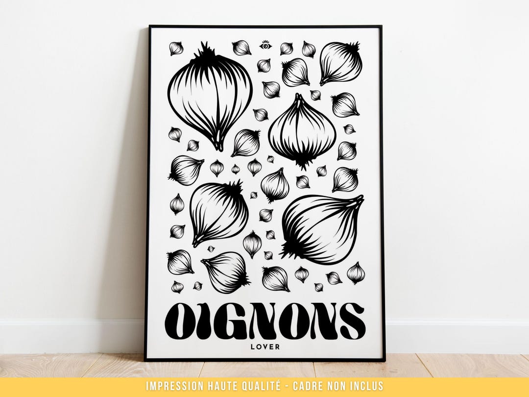 Kitchen Decor Poster ⁕ Onion Lover Collection - Onion Illustration ...